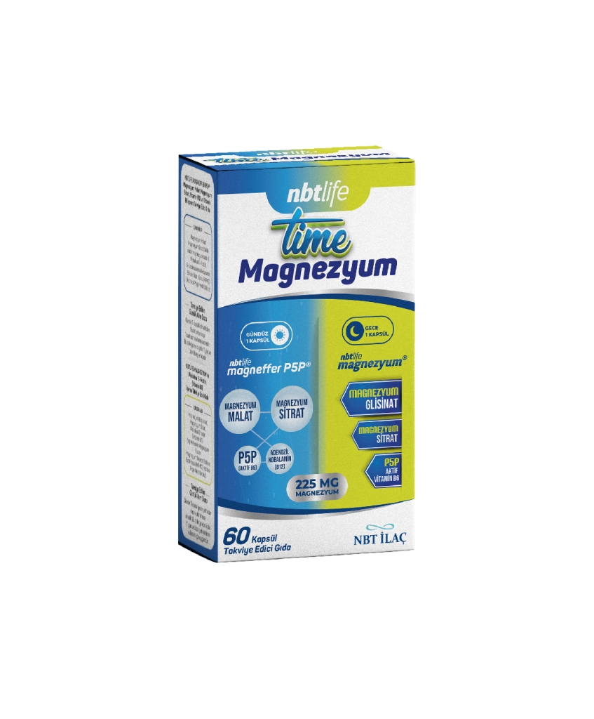 NBTLife Time Magnezyum 60 Kapsül | Kas Ve Sinir Fonksiyonlarını ...